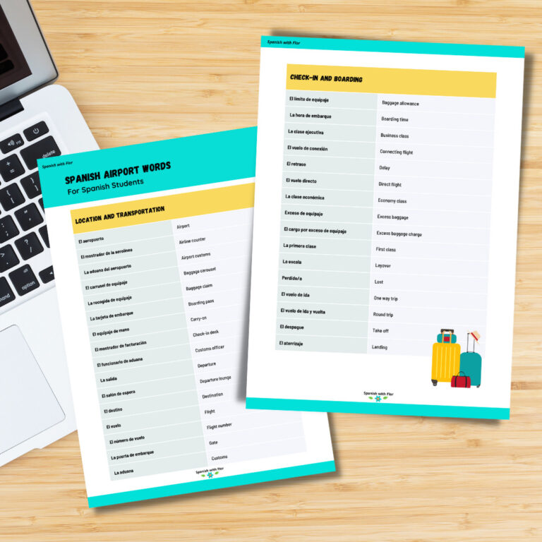 80+ Spanish Airport Words and Phrases for Students - Spanish with Flor